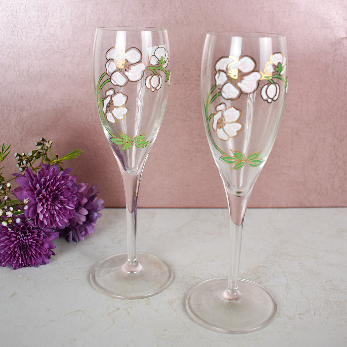 Patterned champagne flutes store